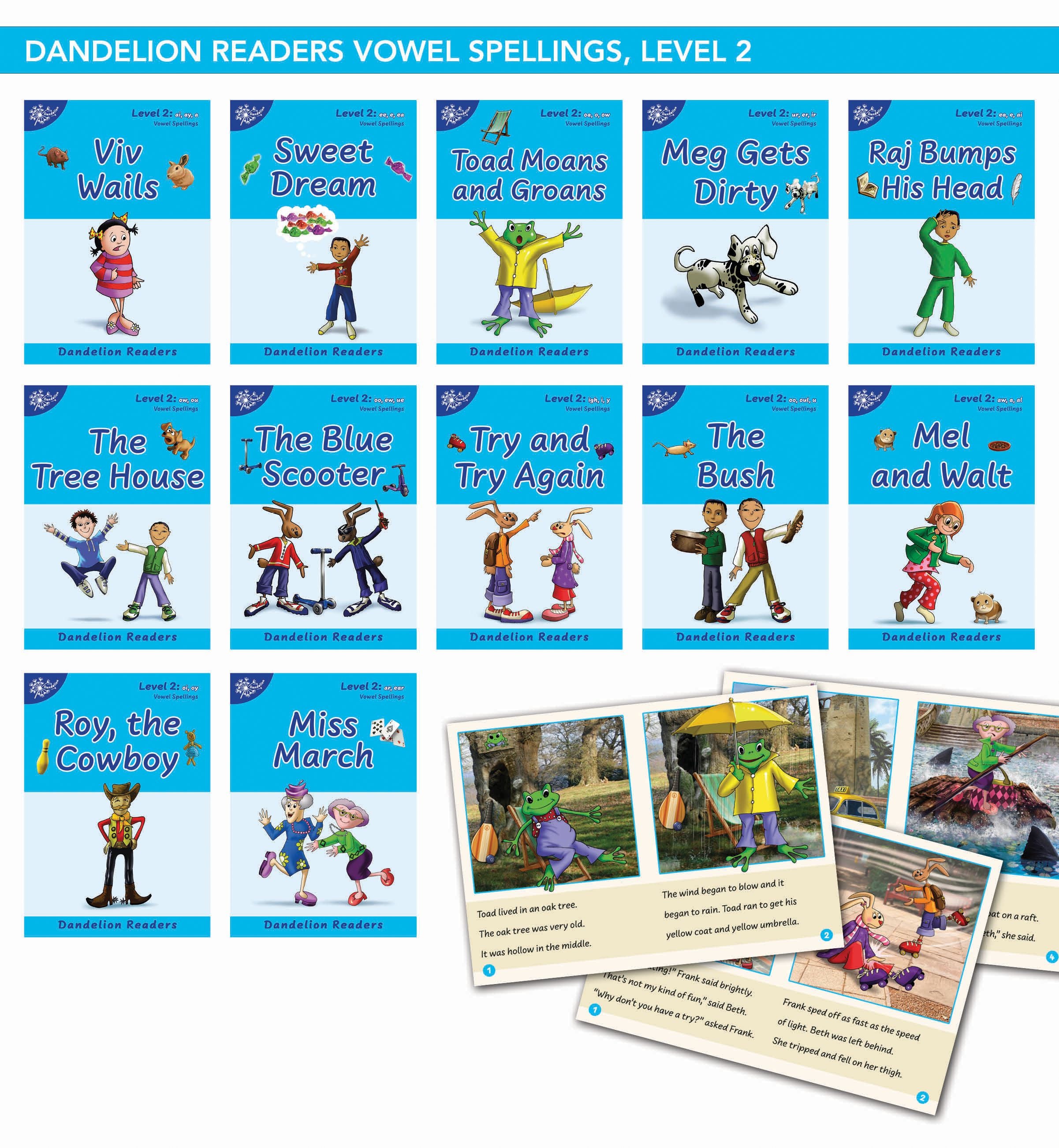 Phonic Books Dandelion Readers, Vowel Spellings, Level 2 | Decodable ...