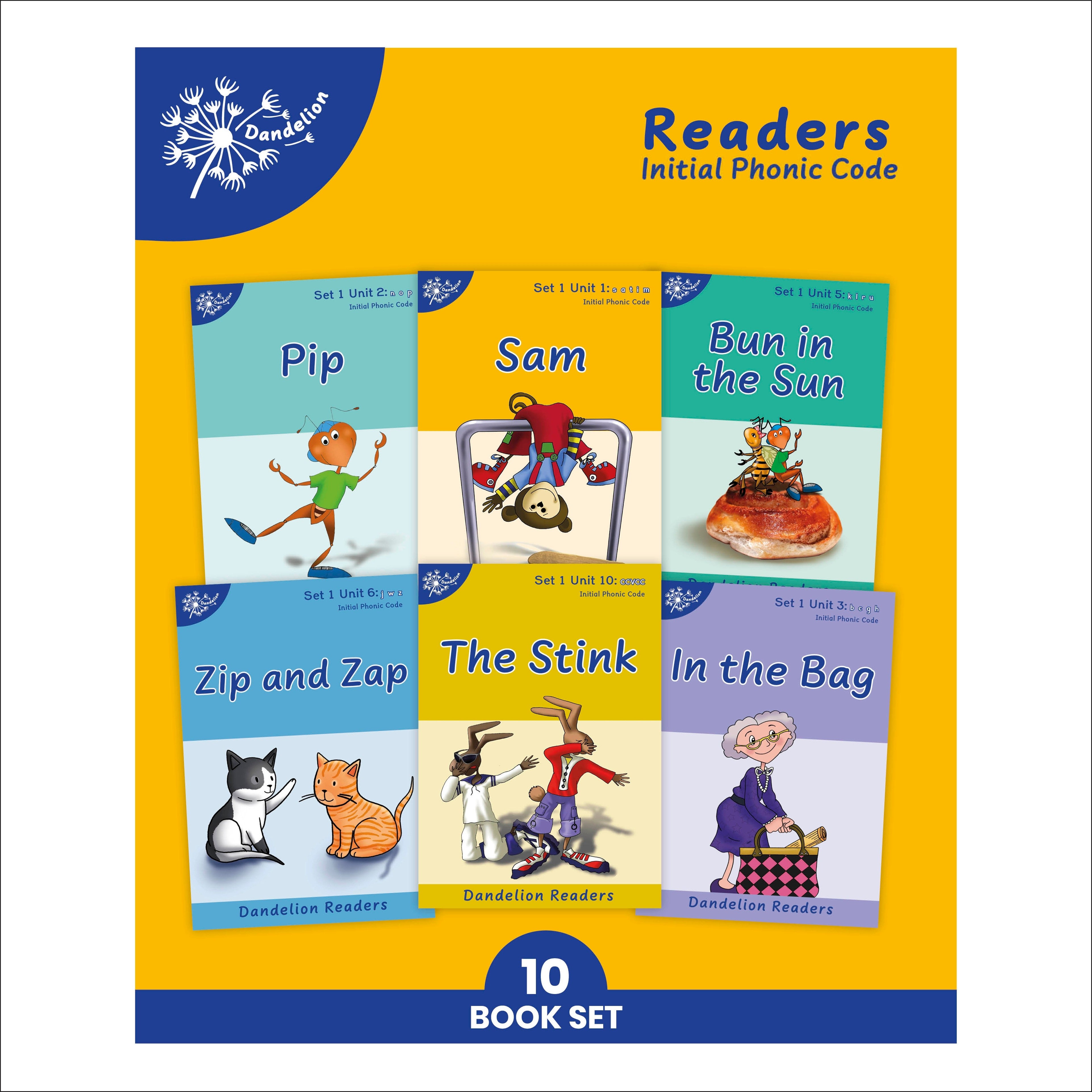 Phonic Books Dandelion Readers Set 2 Units 1-10 Sam and Tim | Decodable ...