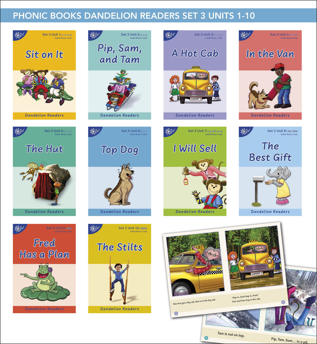 Phonic Books Dandelion Readers, Set 3 Units 1-10 ‘Sit, Sam’ | Decodable ...