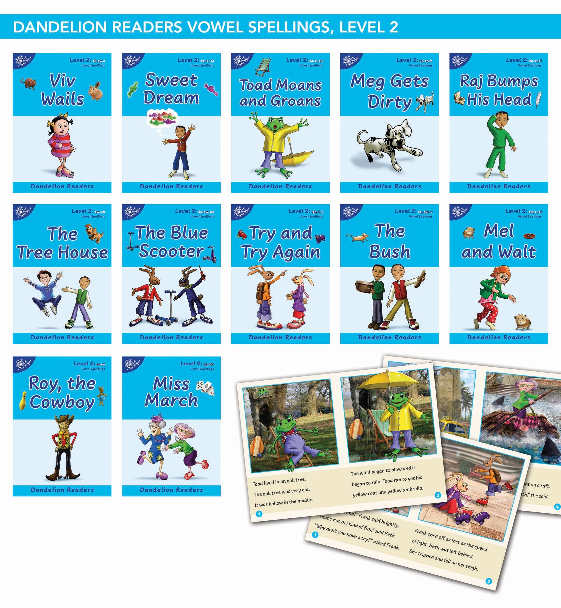 Phonic Books Dandelion Readers, Vowel Spellings, Level 2 | Decodable ...